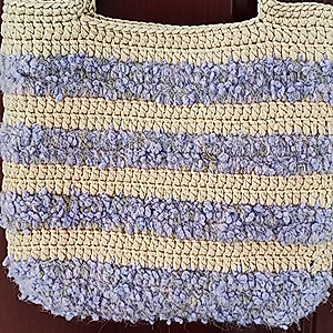 2 Pack Light Blue Soft Cotton Knitting Yarn Elastic Fabric Crochet Cloth Yarn for Bag,Basket,Cushion
