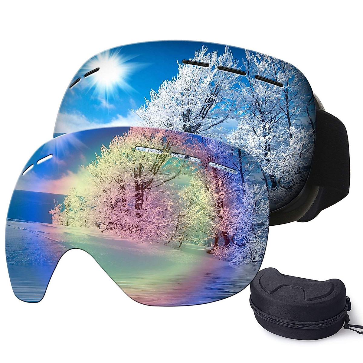 Senston Ski Goggles, Double Lens Snowboard Goggles with Anti-Fog/UV Protection & OTG Style