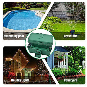 Hrensaw Small Weatherproof Electrical Connection Box, Outdoor Electrical Box,Waterproof Extension Cord Covers for Timers, Extension Cables, Holiday Lights,7.87 x 3.93 x 3.15inch,Green