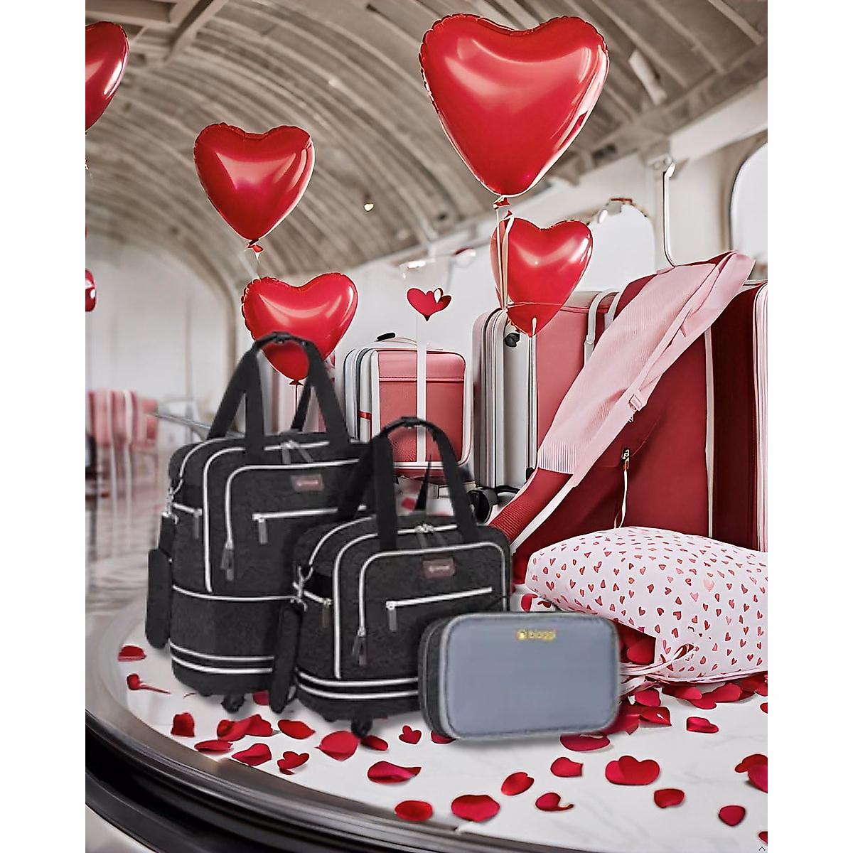 Biaggi Zipsak Boost! Foldable Underseat Carry-On Expands to Full Size Carry-On - Custom Sized Packing Cube Included (Black)