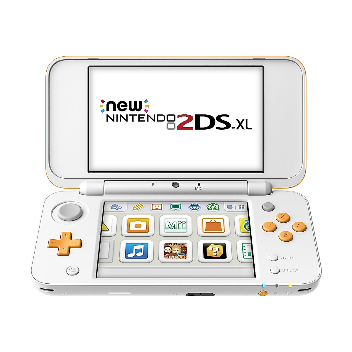 Nintendo New 2DS XL - White + Orange (Renewed)