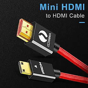 ANNNWZZD LinkinPerk Mini HDMI to HDMI Cable 3 Foot,High-Speed Mini-HDMI Supports Full 1080P Ethernet 3D and Audio Return (3FT)