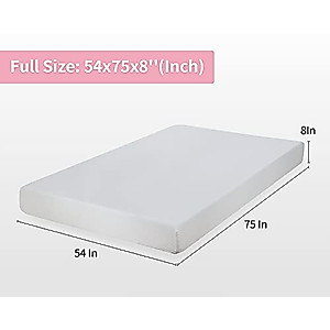 PayLessHere 8 Inch Full Gel Memory Foam Mattress Fiberglass Free/CertiPUR-US Certified/Bed-in-a-Box/Cool Sleep & Comfy Support