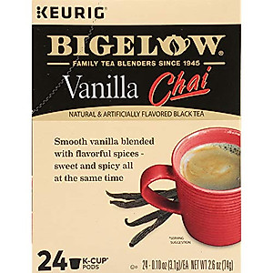 Bigelow Vanilla Chai Black Tea Keurig K-Cups, 24 Count Box (Pack of 1), Caffeinated 24 K-Cup Pods Total