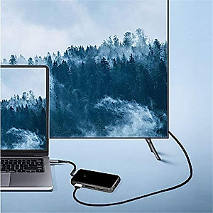ZPLJ High-Speed USB C Adapter Expansion Dock Station 8 in-1 USB C Hub with Ethernet Port 4K HDMI PD Charging 3 USB 3.0 Ports Support SD TF Card Reader Compatible Portable