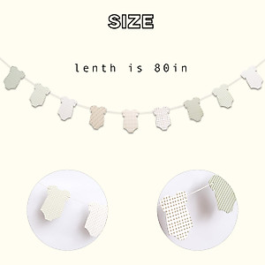 ZAIBIANHAO Baby Clothes Banner - Short Sleeve Onesies Bodysuits For Baby Shower,Bodysuits Clothesline Birthday Party Banner,Gender Reveal Neutral Party Supplies (baby clothes spot)