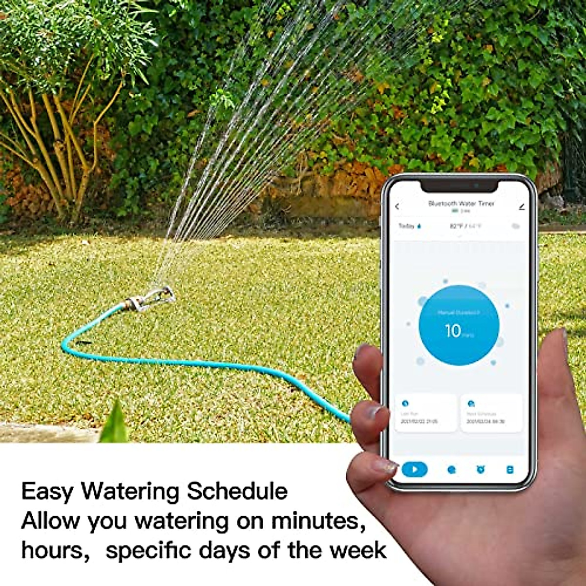 Smart Water Timer with Wi-Fi Hub, Bluetooth Hose Timer with Rain Delay for Outdoor Garden Lawn Faucet, Programmable Irrigation Sprinkler Timer with Automatic and Manual (Smart WiFi)