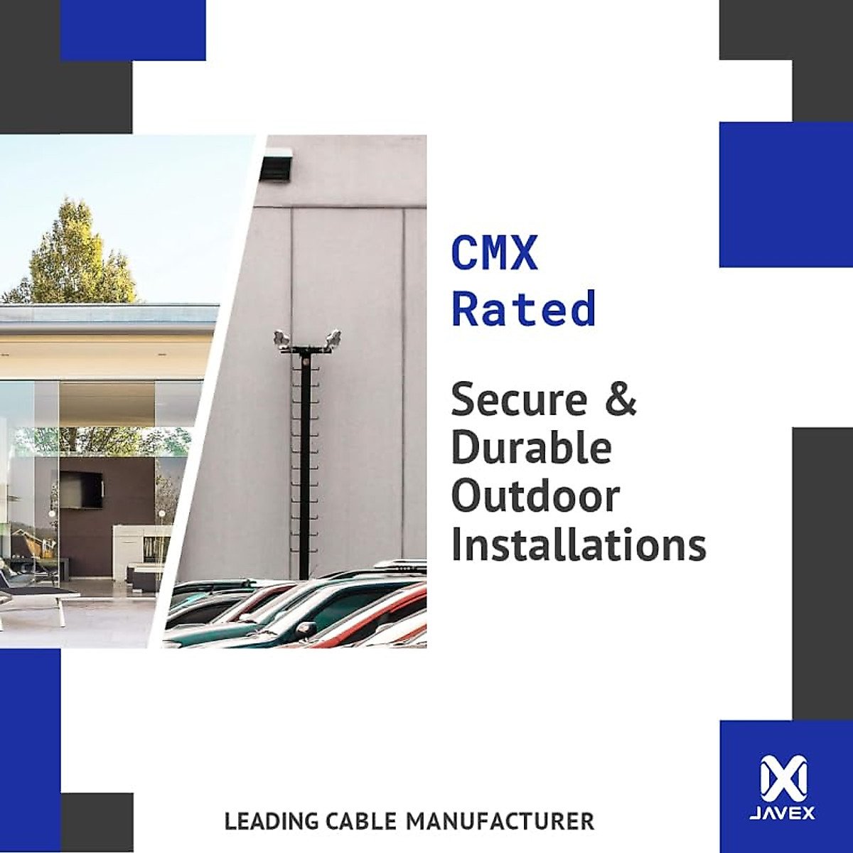 JAVEX CAT6 Ourdoor UL CMX [23AWG Solid Bare Copper] 1000 FT, 600MHz, ETL Listed, UV-Resistant and Weather-Proof PE Jacket, UTP Network and Gaming Ethernet Cable, 1000 feet, Black