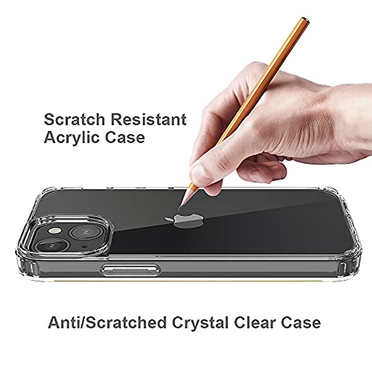 Puxicu Clear Cover for iPhone 13 Mini Case, iPhone 13 Mini 5.4 inch Case, Minimalist Acrylic Phone Case, Transparent, Lightweight