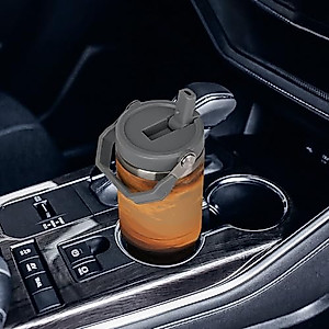 Mountain And Water at Sunset 30oz Stainless Steel Insulated Tumbler with Straw & Foldable Handle - Leakproof, Double-Wall Vacuum Travel Thermos for Hot/Cold Drinks, Non-Slip Base, Fit Cup Holders