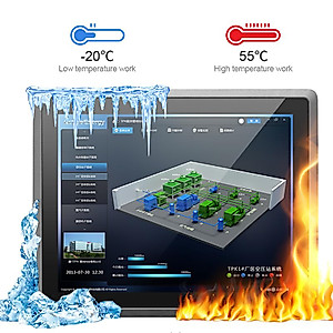 SunKol 15 inch Industrial Embedded Panel PC, 10 Point Capacitive Industrial Touch Screen Panel Computer, 2xUSB3.0,HDMI,2xRS232,2xLAN (i3-3217U, 8GB RAM 128GB SSD)