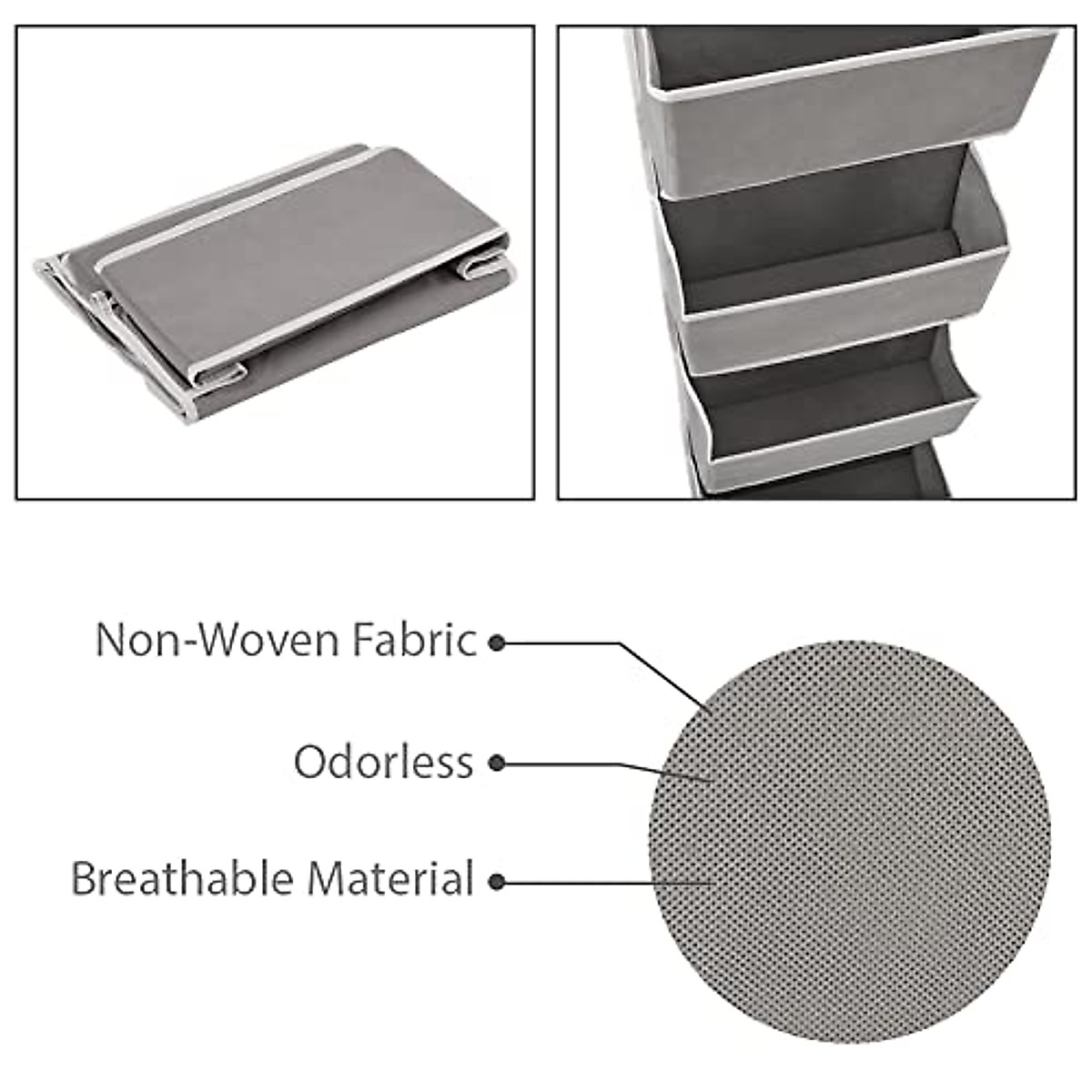 EZOWare 2PACK Over the Door Hanging Organizer with 4 Pocket, Home Storage Organizer with Hook for Pantry Baby Nursery Bathroom Closet Dorm