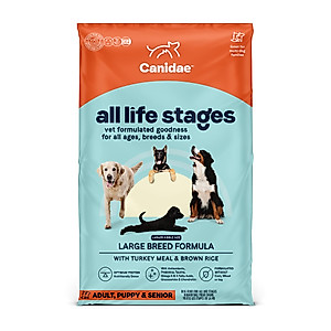 Canidae All Life Stages Dry Dog Food, Large Breed Formula with Turkey Meal & Brown Rice, 40 lbs.