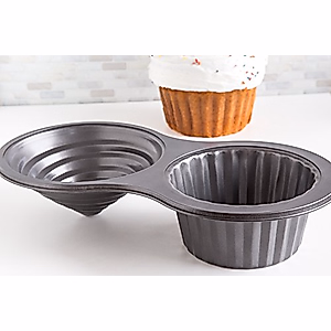 Fox Run Giant Cupcake Pan, Non-Stick Carbon Steel, 8 x 15.5 x 3.25 inches
