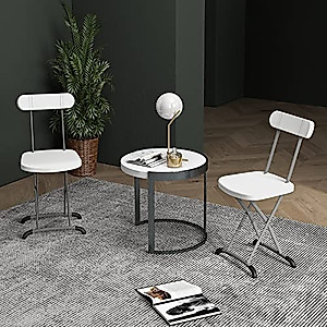 GYMAX Folding Chair, 400lbs Plastic Chairs Set with Steel Frame & Ergonomic Curved Back, Indoor & Outdoor Commercial Event Seat for Meeting, Wedding, Stackable Lightweight Folding Chairs (2, White)