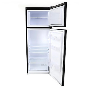 West Bend Apartment Refrigerator Freestanding Slim Design Full Fridge with Top Freezer for Condo, House, Small Kitchen Use, 7.4-Cu.Ft, Black