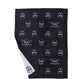 Barefoot Dreams CozyChic® Skull Stroller Blanket (Infant) Carbon/Almond One Size
