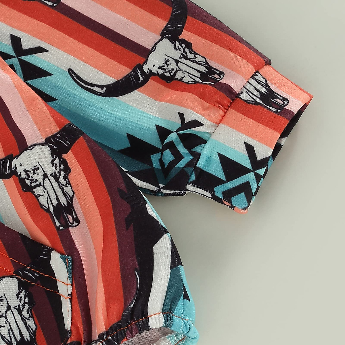 Baby Boy Girl Hoodie Sweatshirt Romper Cow Print Long Sleeve Oversized Bodysuit Tops Western Cowboy Fall Winter Outfit (Brown Blue, 12-18 Months)