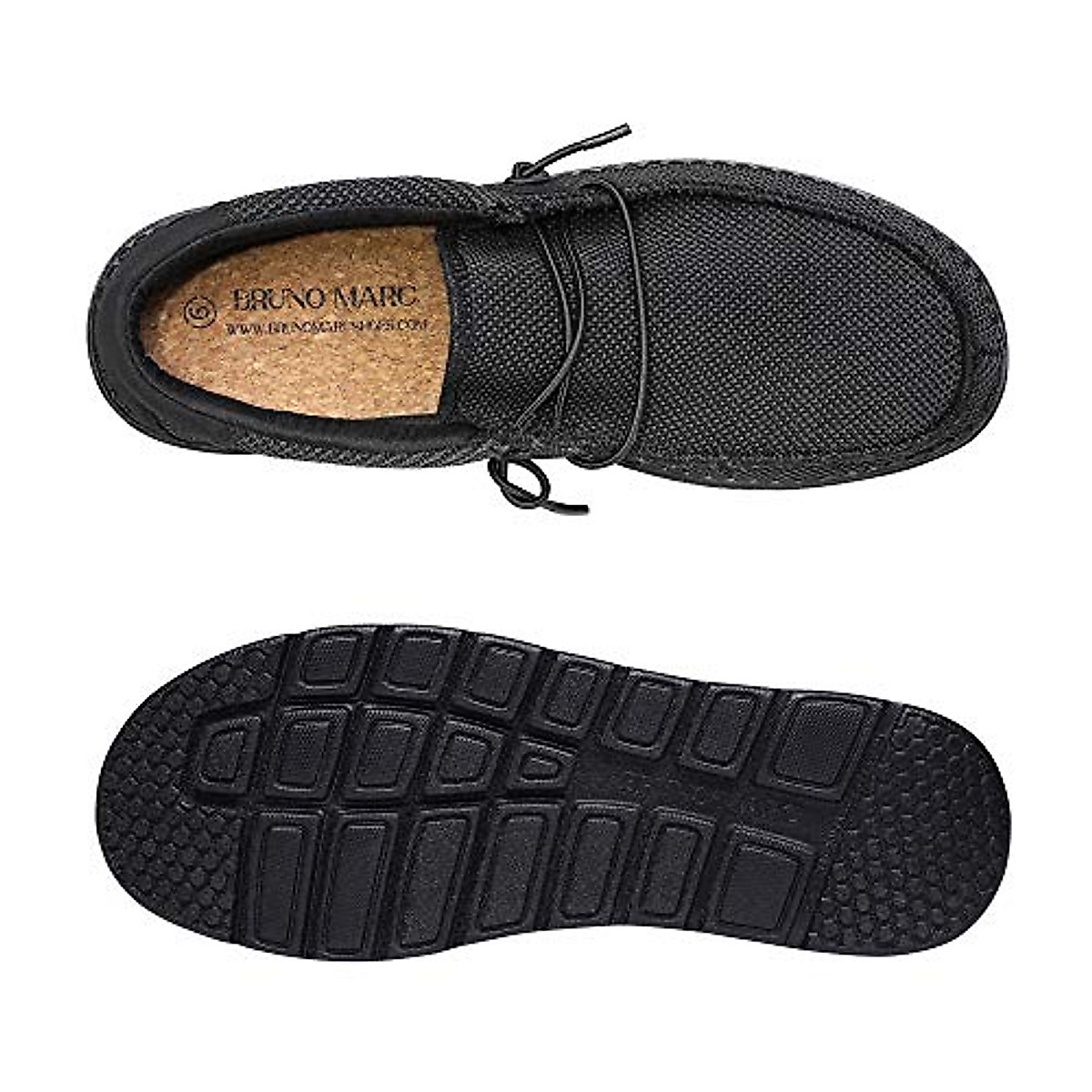 Bruno Marc Men's Breeze Slip-on Stretch Loafers Casual Shoes Lightweight Comfortable Boat Shoe 1.0,Black,Size 10 US