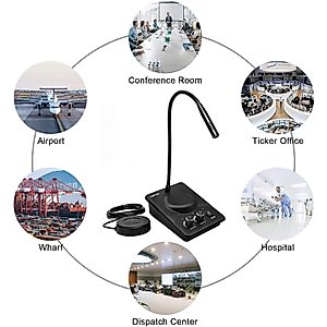 CallToU Window Speaker Intercom System,Dual Way Anti-Interference Intercommunication Microphone Talk Through Glass Window,for Business,Bank,Office,Hospital,Counter,Store,Station,School and More
