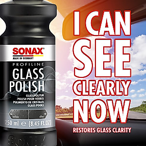 SONAX PROFILINE Glasspolish (250 ml) - Removes Slight Scratches, Blinding and Etching from Car Windows Made from Glass. Silicone Free | Item No. 02731410