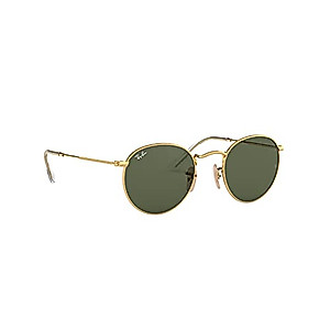 Ray-Ban RB3447N Round Flat Lens Sunglasses, Gold/G-15 Green, 50 mm