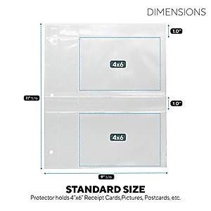 Toucan Craft Supplies Recipe Card Protectors, Refill Sheets for 3 Ring Binders, Recipe Book Pocket Page Sheet Protectors, Holds 4 x 6-inch pockets, 4 Cards Per Sheet, Clear 50 Pack