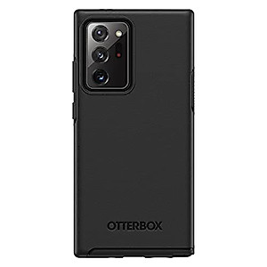 OtterBox Galaxy Note20 Ultra 5G Symmetry Series Case - BLACK, ultra-sleek, wireless charging compatible, raised edges protect camera & screen