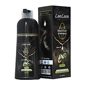 Black Hair Dye Shampoo for Men and Women, 400ml: Permanent Black Hair Dye Shampoo for dark hair with Natural ingredients, Ammonia-free black hair dye shampoo