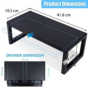 Monitor Stand Riser, Kavalan Lightweight 4 Level Height Adjustable Computer Monitor Stand & Desktop Printer Stand with Storage Drawer for Office Desk Accessories, Supports up to 5kg PC Monitor, Laptop