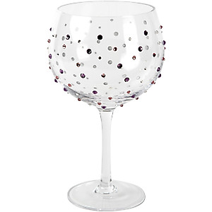 Pavilion Gift Company Amethyst Purple Gem Stones-February Birthday 24 Oz Stemmed Wine Glass