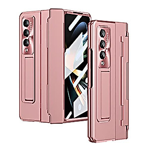 Armor Case for Samsung Galaxy Z Fold 3 5G with Wireless Charging,360 Protection Built-in Screen Protector Dustproof Shockproof Case Cover Compatible with Samsung Galaxy Z Fold 3 5G(Rose Gold)