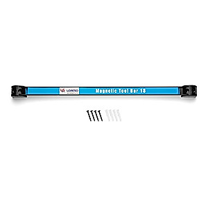 LSR LORESO Magnetic Tool Holder 18 Inch, Set Of 4 Magnetic Tool Bars, Heavy-Duty Metal Magnet Strip Tool Organizers Rack for Screwdrivers, Pliers, Wrenches, Knives with Wall Mount Brackets and Screws