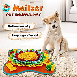 Meilzer Snuffle Mat for Dogs Pet Treats Feeding Mat for Small/Medium Breed Dogs Non-Slip/Portable/Durable Interactive Dog Puzzle Toys Encourages Natural Foraging Skills