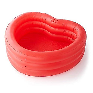 Ban.do Red Heart-Shaped Inflatable Swimming Pool, Large Blow Up Pool Fits 2-3 Adults, Red Heart