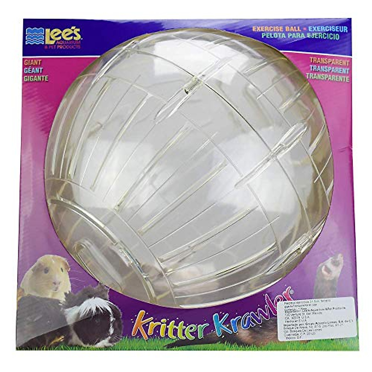 Lee's Kritter Krawler Giant Exercise Ball, 12-1/2-Inch, Clear