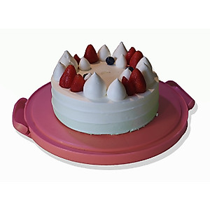 HelloCupcake Portable Cake and Cupcake Carrier / Storage Container - 10.4" Diameter (Inside Cover), Translucent Dome - Perfect for Transporting Cakes, Cupcakes, Pies, or Other Desserts (Fuchsia)