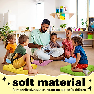 Gerrii 12 Pieces Floor Cushions Classroom Flexible Floor Seating Cushions Pillows for Kids in Home School Classroom Kindergarten Daycare Nursery (Bright Color,Square)