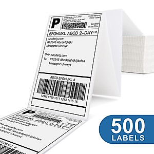 POLONO Shipping Label Printer, 4x6 Thermal Label Printer for Shipping Packages, Commercial Direct Thermal Label Maker, Thermal Labels, 4" x 6" Direct Thermal Shipping Labels (Pack of 500)
