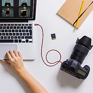 Mini USB to Type C Cable, Ancable 3-Feet USB Type C to Mini 5-Pin Cable Charging Cord Support Sync Data for Compatible with Digital Camera, MP3 Player, GPS Receiver and More Mini B Devices - Red