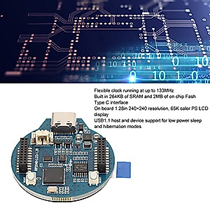 Yoidesu RP2040 Microcontroller Board for Raspberry Pi, RP2040 MCU Board with 1.28 Inch LCD, Dual Core ARM Cortex M0+ Processor, Flexible Clock Running Up to 133 MHz