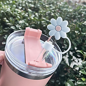 5Pcs Silicone Straw Covers and Caps Compatible with Stanley Cups, Dust-Proof Straw Toppers for Stanley Tumbler with Handle