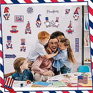 45 Pieces 4th of July Gnomes Bulletin Board Cut Outs Set Patriotic Independence Day Paper Decor Bulletin Board Cutouts Memorial Day Decor for Farmhouse Home Classroom Party