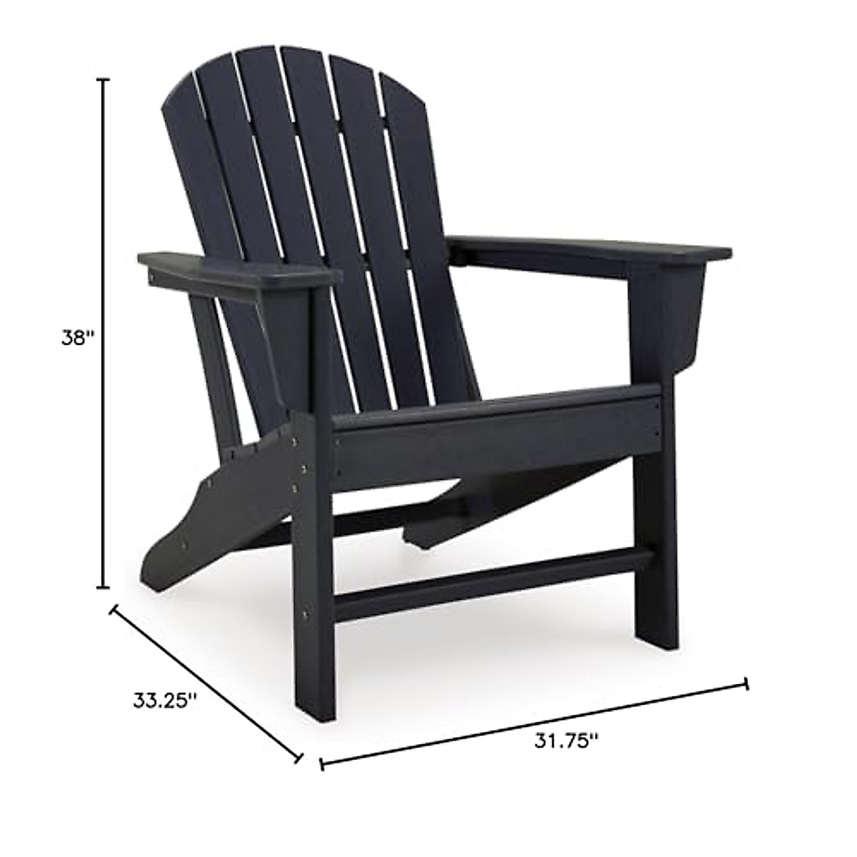 Signature Design by Ashley Sundown Treasure Cottage Weather Resistant Outdoor Adirondack Chair, Black