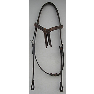 GSk Reitsports New Western Oil Pull up Leather Headstall Raw Hide Futurity Knotted Brow Band Headstall Brown