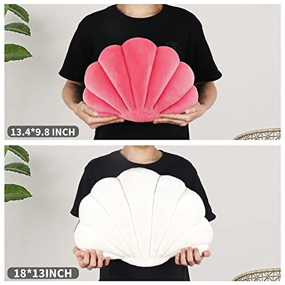 Yi-gog Sea Princess Seashell Decorative Pillow,1 Velvet Throw Pillowcases Sea Ocean Theme Seashell Conch Decorative Pillowslip Home Office Decor Seash