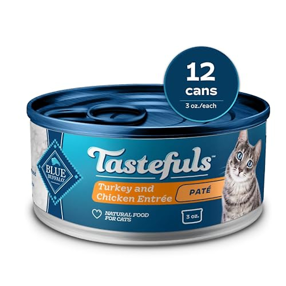 Blue Buffalo Tastefuls Chicken and Turkey Entree Wet Cat Food Pate, 3 oz., Case of 12