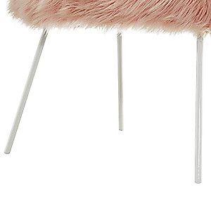Ana Rose Fur Accent Chair - Metal Legs | Upholstered | Living Room, Entryway, Bedroom | Inspired Home