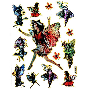 Stickers Glitter Pack 10 Sheets Cute Little Girl Fairy Heaven Cartoon Label Stickers Craft Art Scrapbooking Decorations Supplies for Teachers Students Girls and Boys (02)