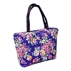 MESSIYO Shopper Tote Fashion Bag Handbag Printing Girls Canvas Women Shoulder Shopping Bag (Purple)